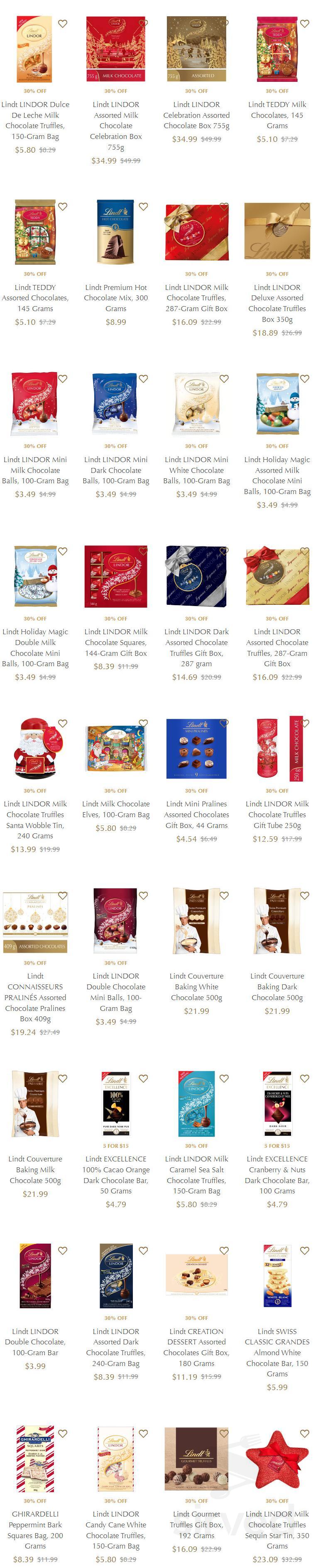 Lindt Chocolate Shop - Kanata menus in Ottawa, Ontario, Canada