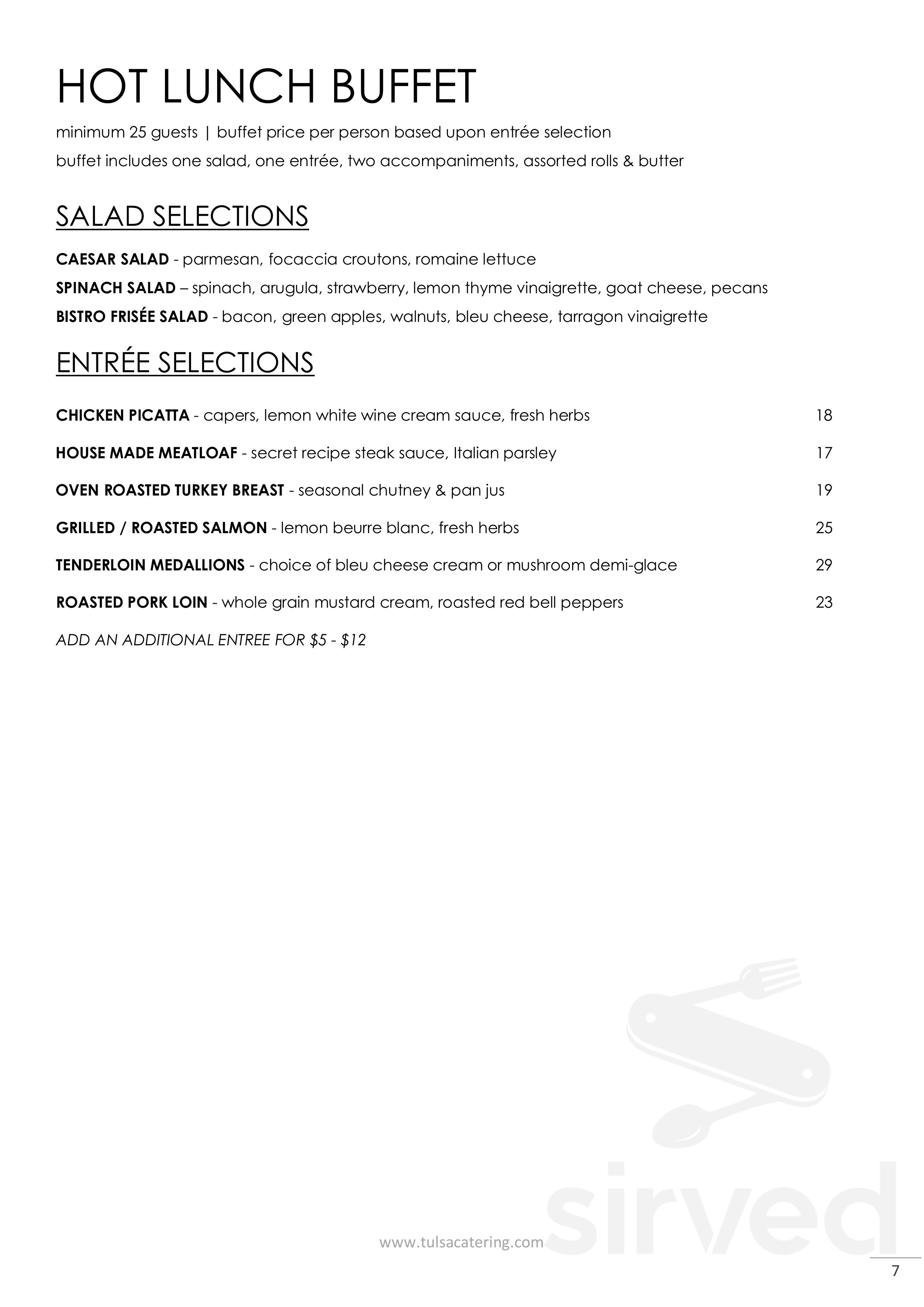 Menu for Justin Thompson Catering in Tulsa, Oklahoma, United States