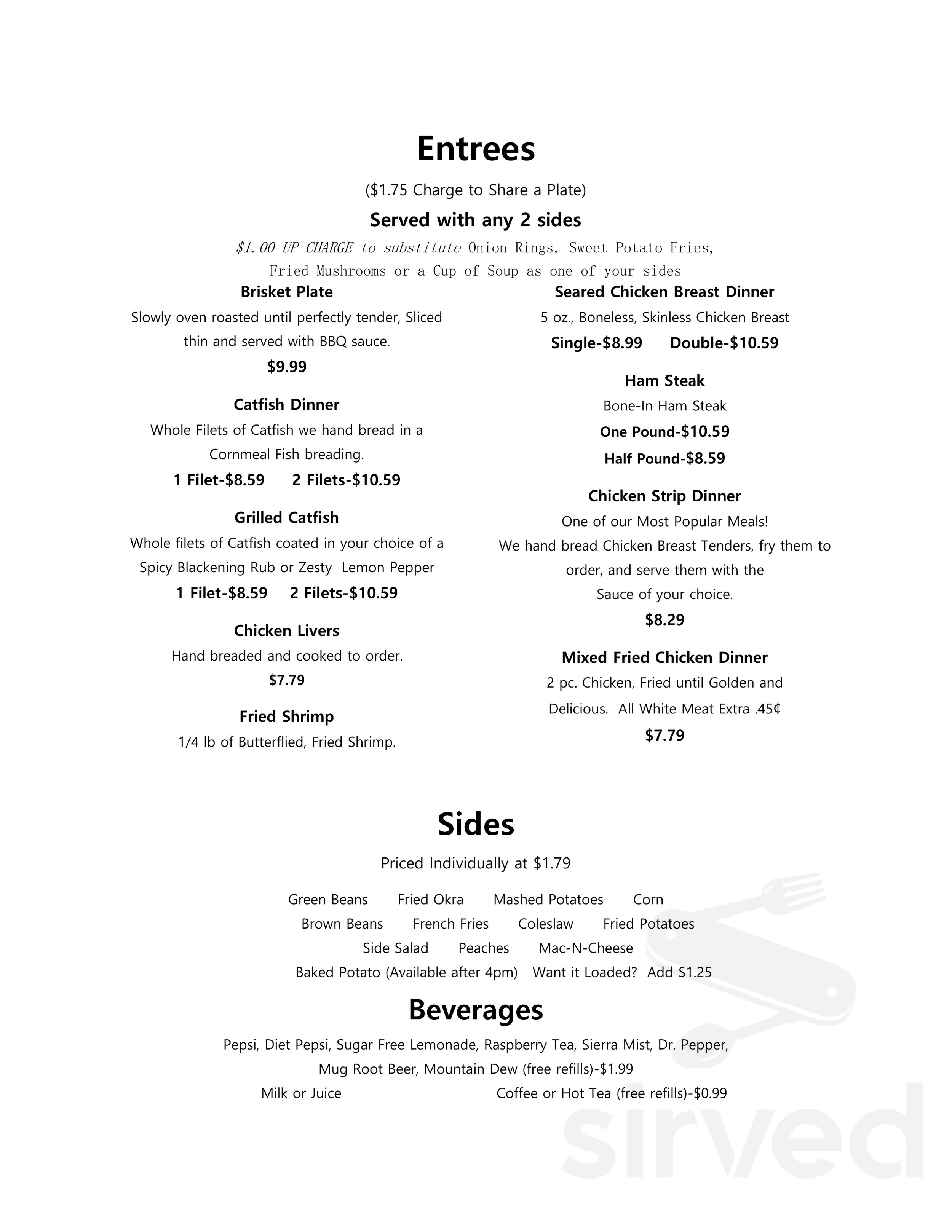 Alice Irene's Restaurant menus in Marionville, Missouri, United States