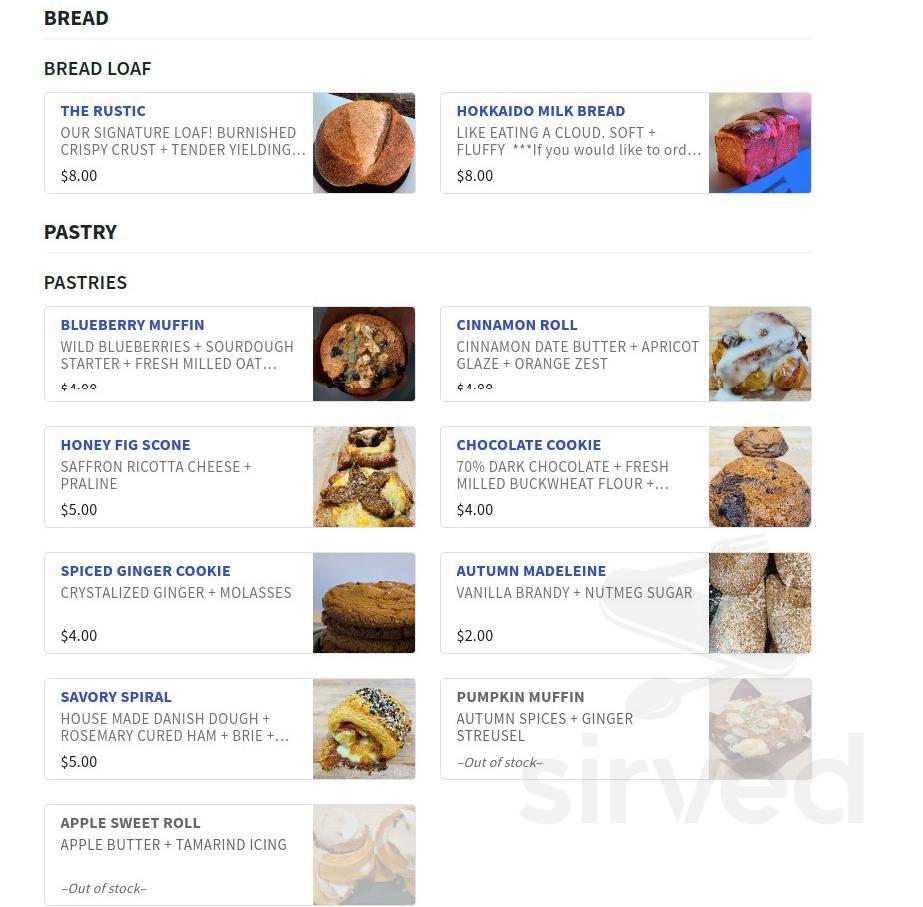 ATRIA Cafe menu in Lakewood Ranch, Florida, USA