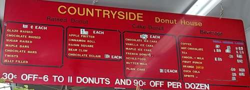 Countryside Donut House menu in Bothell, Washington, USA
