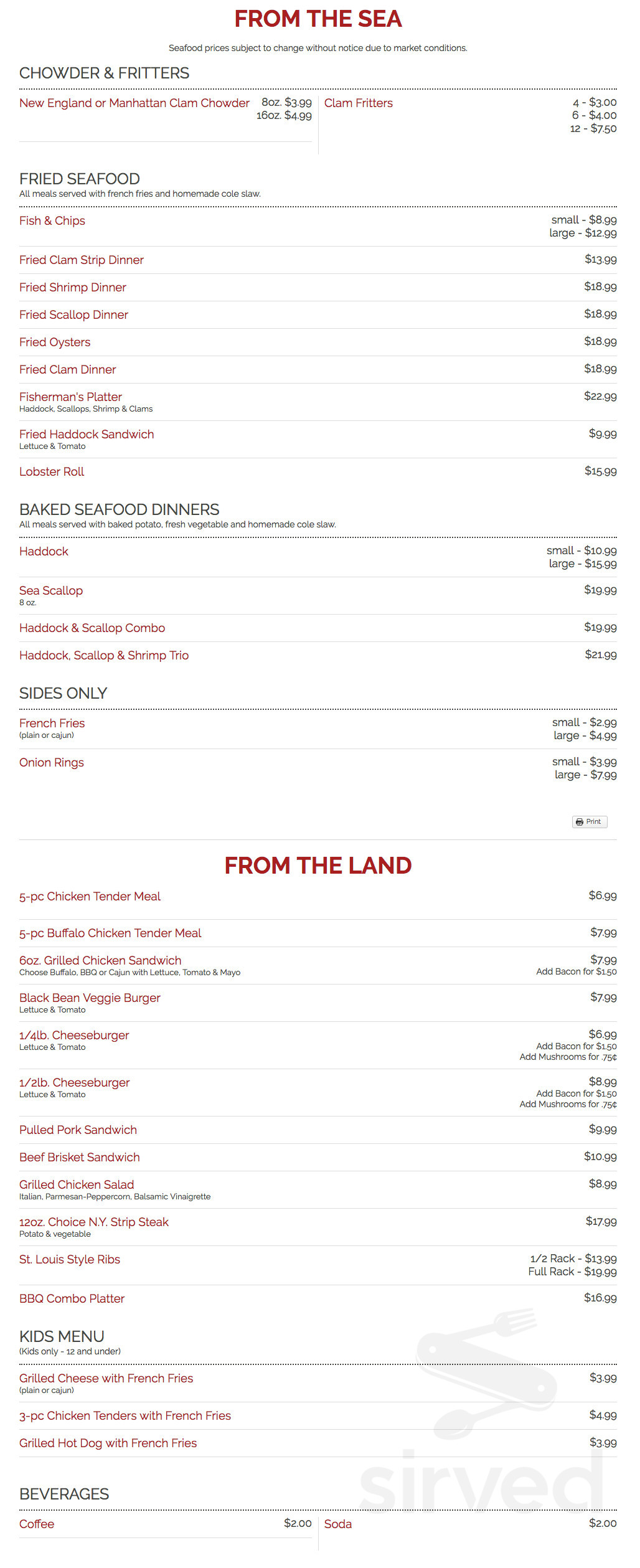 Mack's Catering Service menus in Quinebaug, Connecticut, United States