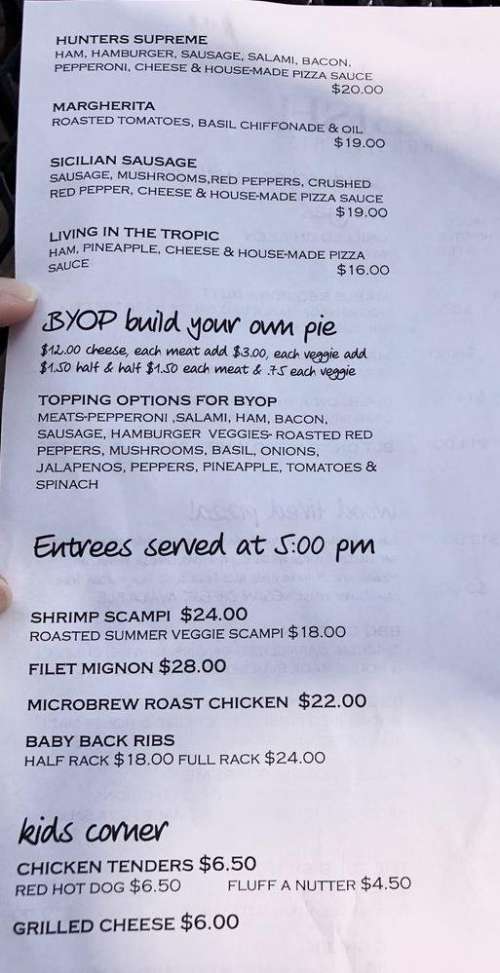 Furbish Brew House & Eats menu in Rangeley, Maine, USA