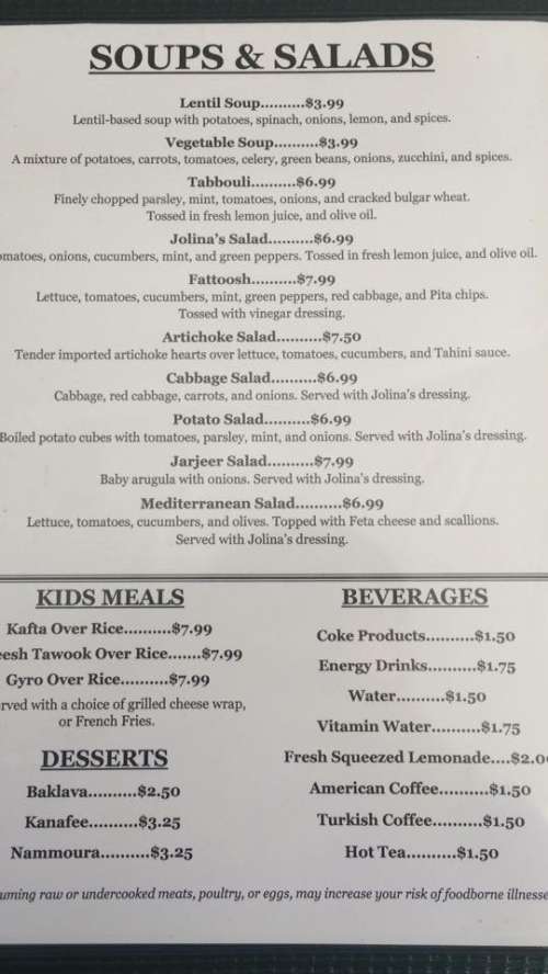 Jolina's 2 menu in Pittsburgh, Pennsylvania, USA