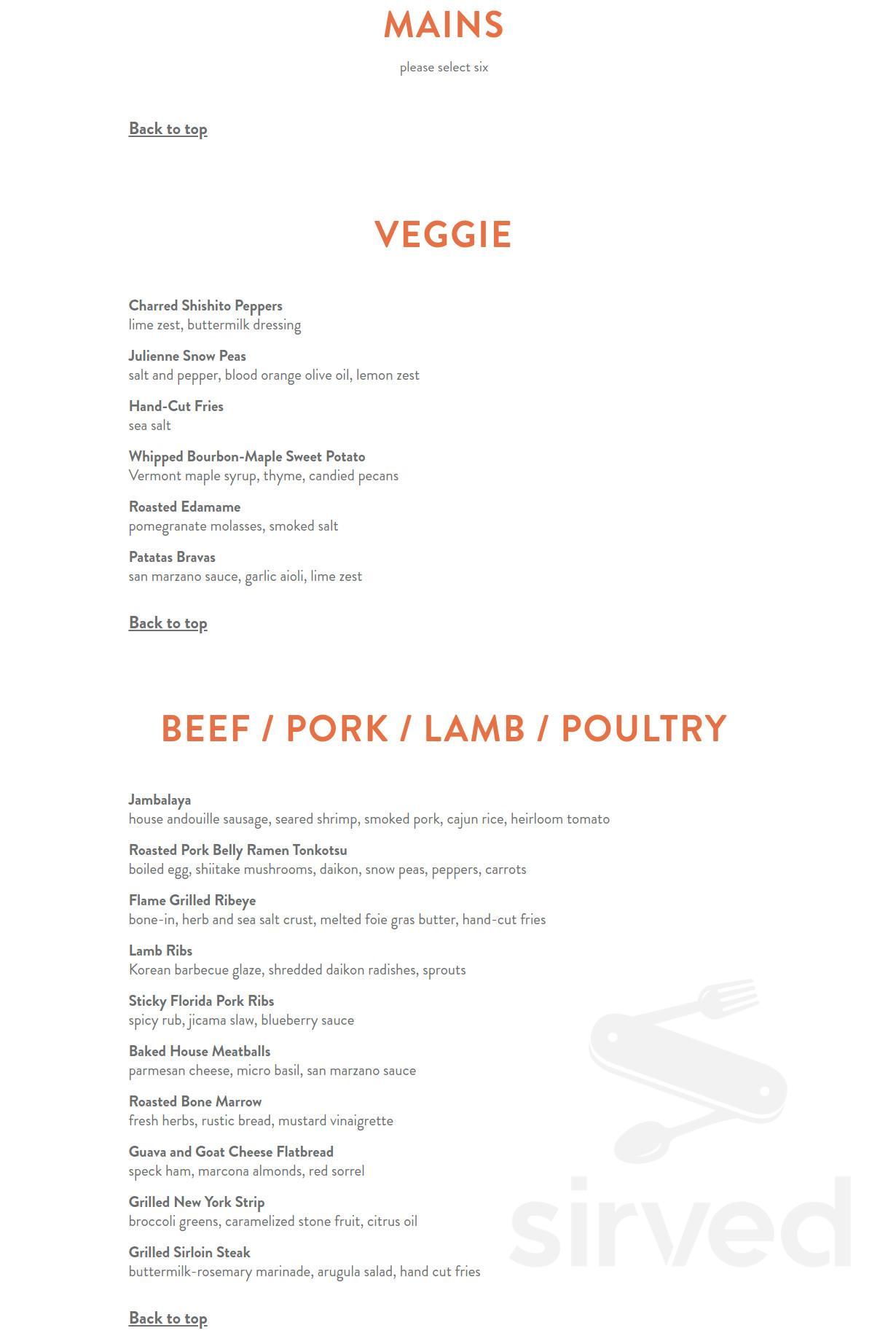 Chroma Modern Bar + Kitchen menu in Orlando, Florida, USA