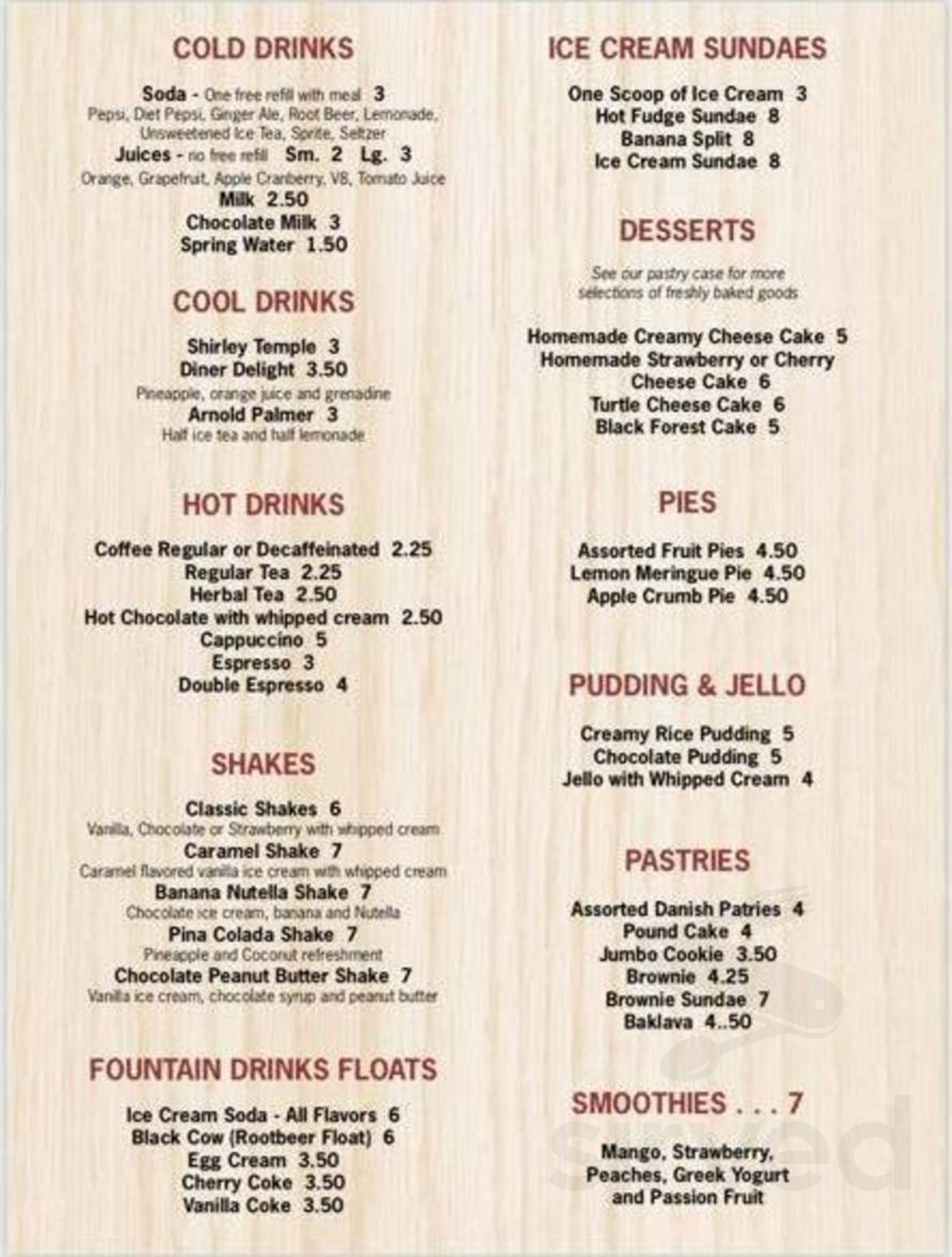 Menu - Jefferson Valley NY's Hill Blvd Diner | Sirved