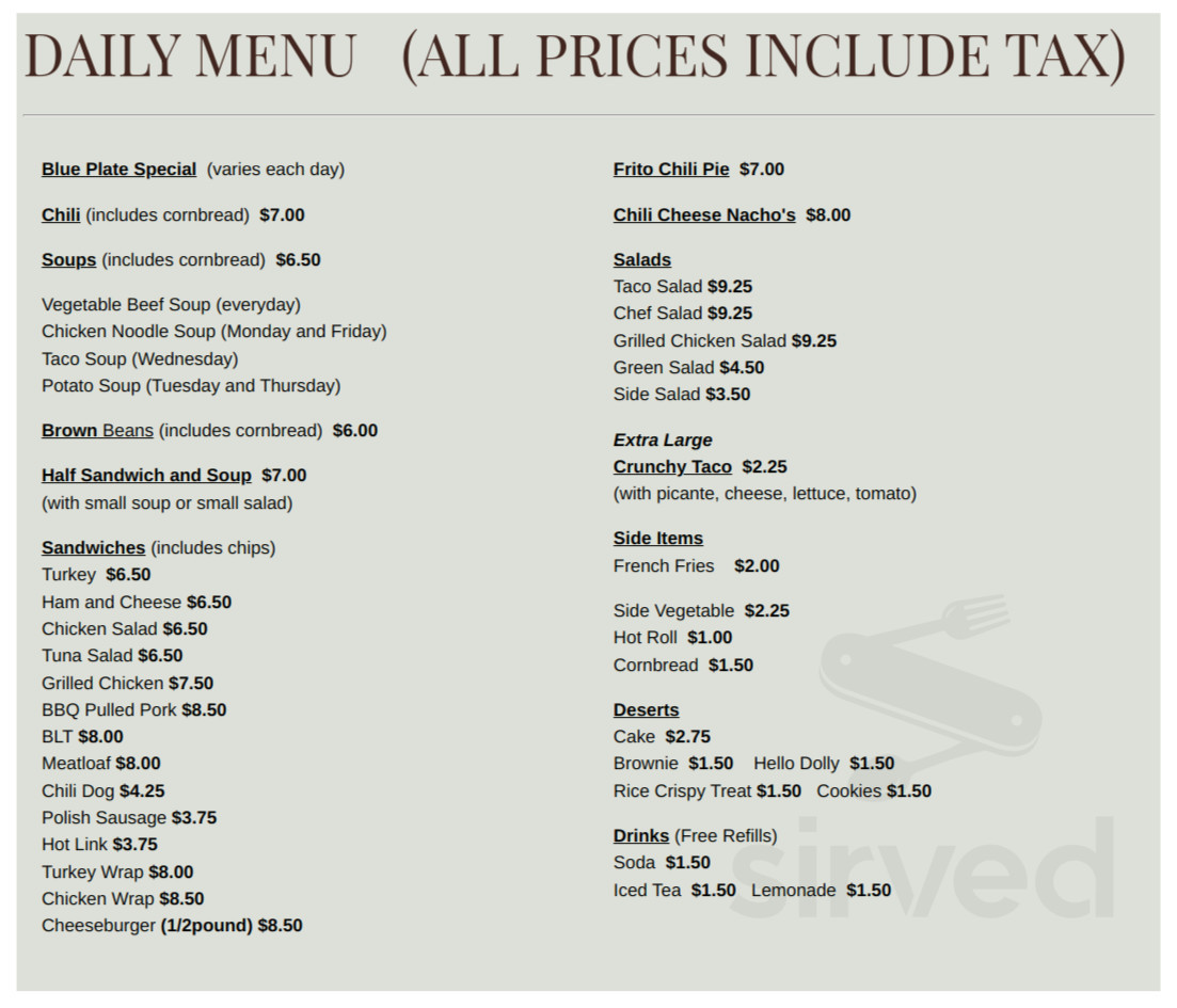 Menu for Sweets and Eats Cafe in Oklahoma City, OK | Sirved