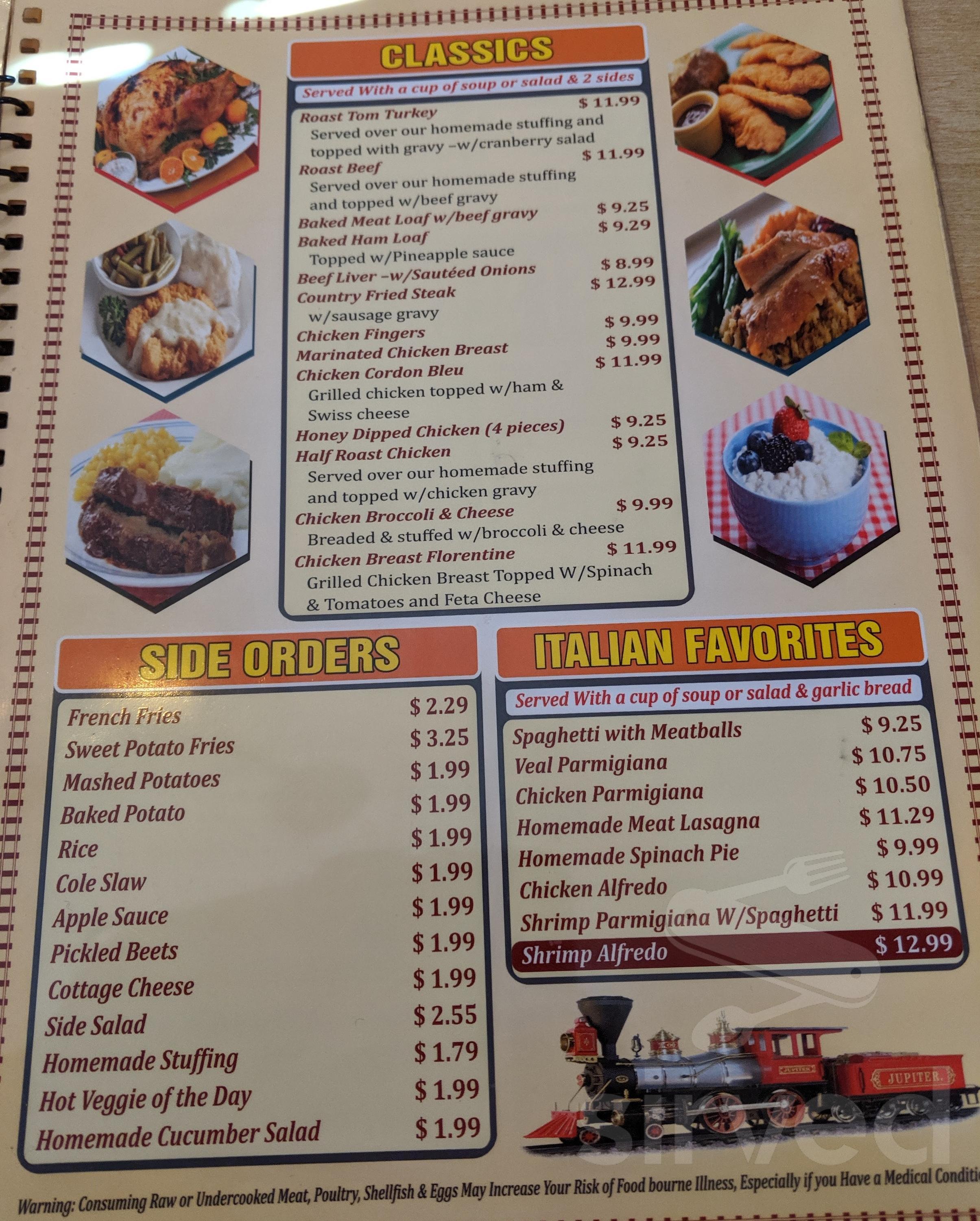 Squeaky Rail Diner menu in Enola, Pennsylvania, USA