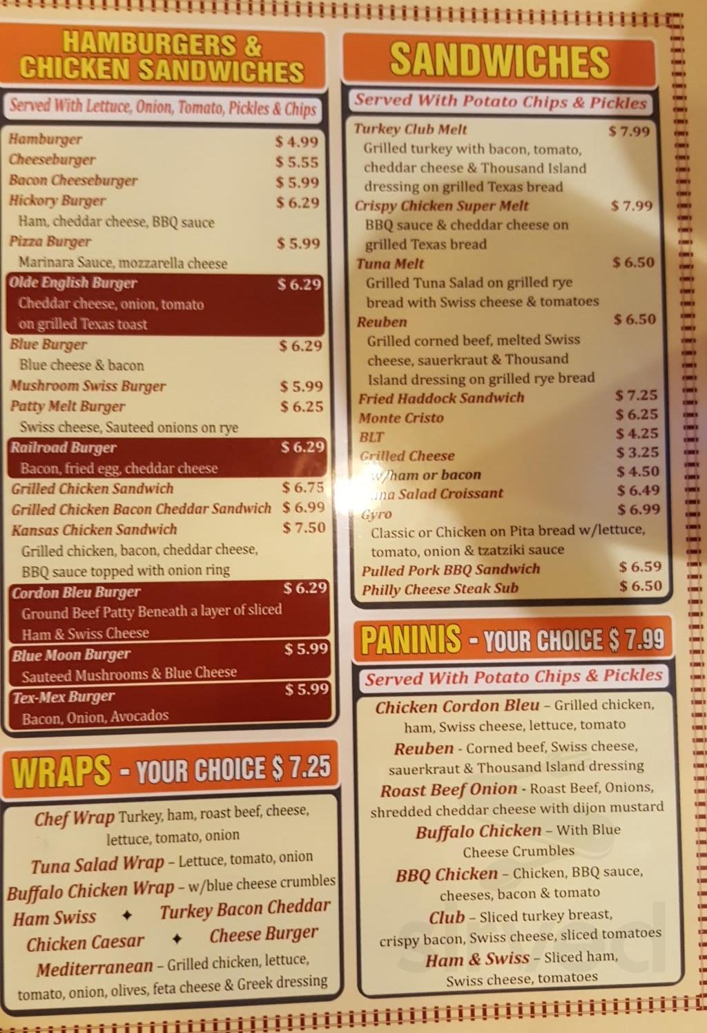 Squeaky Rail Diner menu in Enola, Pennsylvania, USA