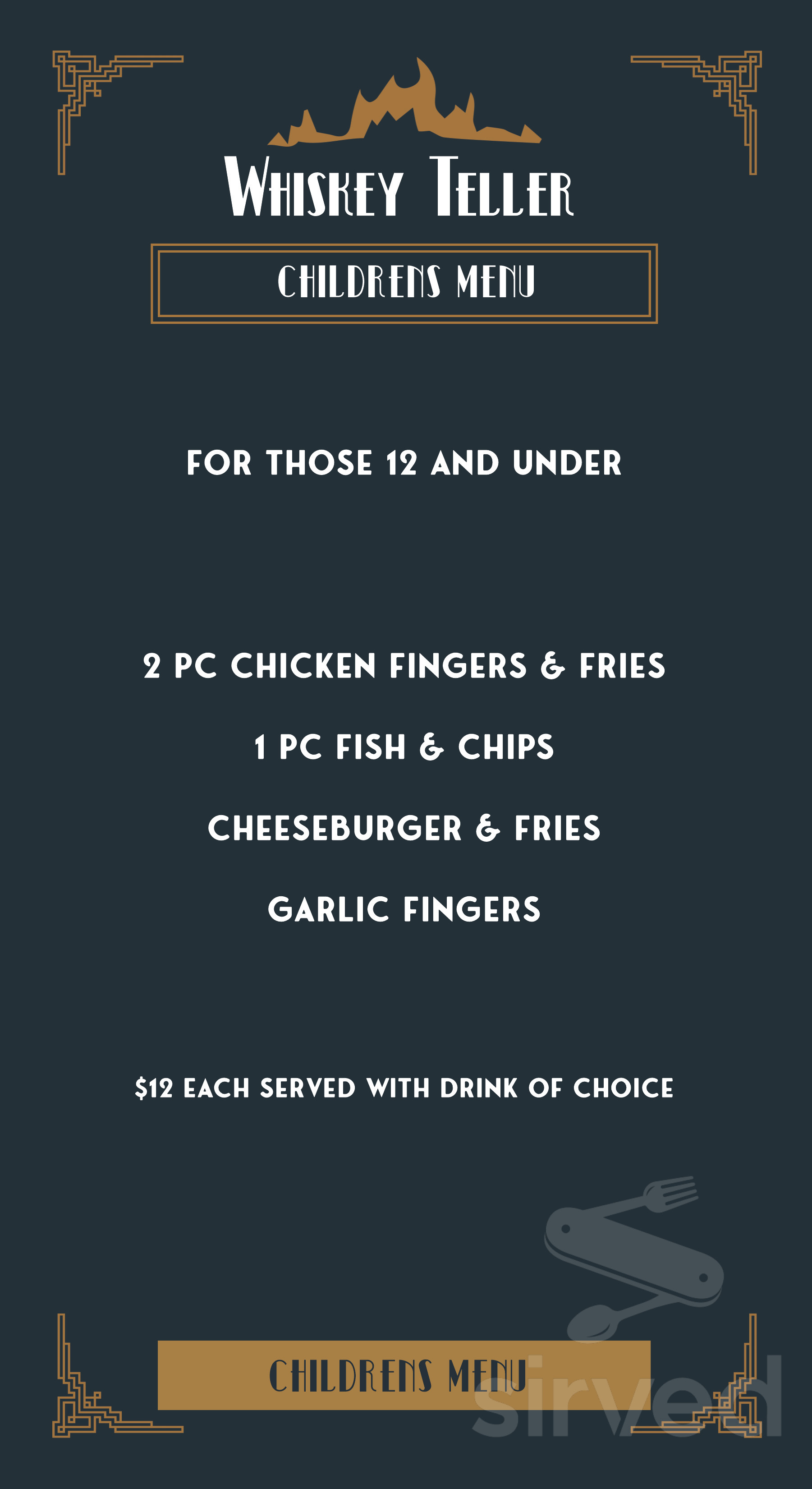 The Whiskey Teller menus in Annapolis Royal, Nova Scotia, Canada