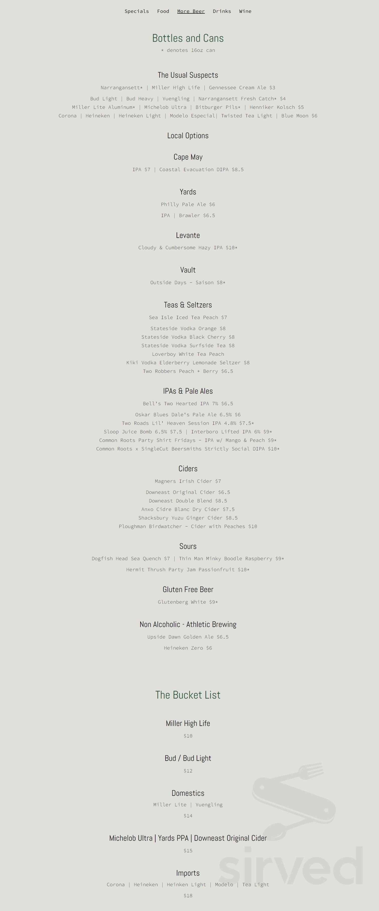 Kelliann's Bar & Grill menu in Philadelphia, Pennsylvania, USA