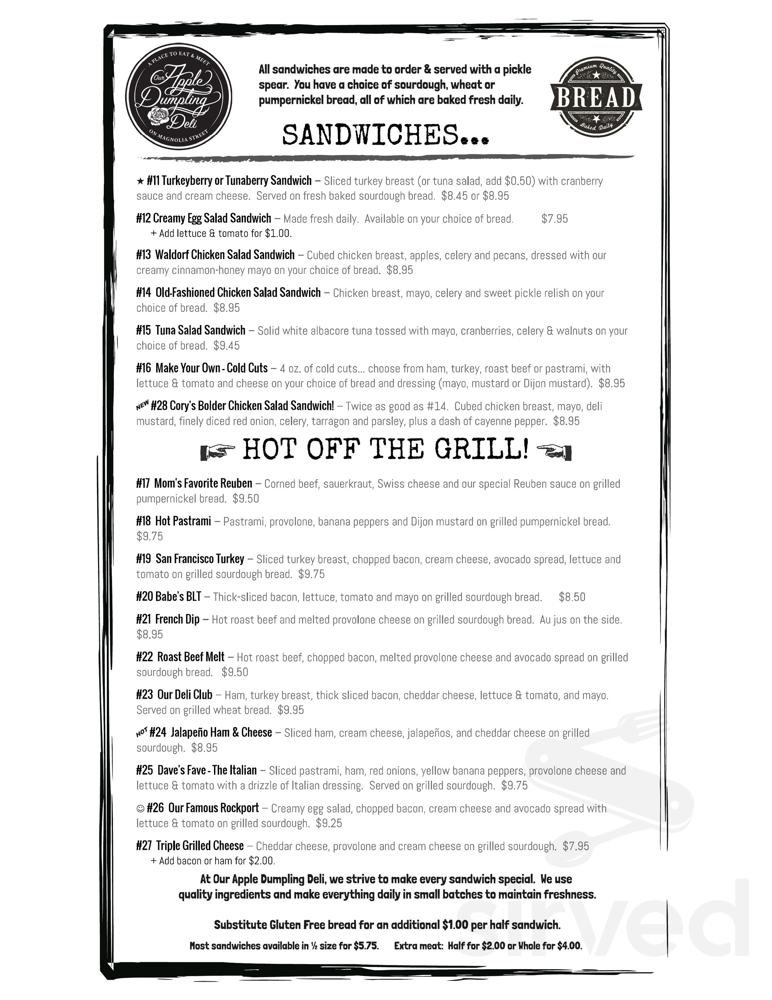 Apple Dumpling Deli menus in Rockport, Texas, United States