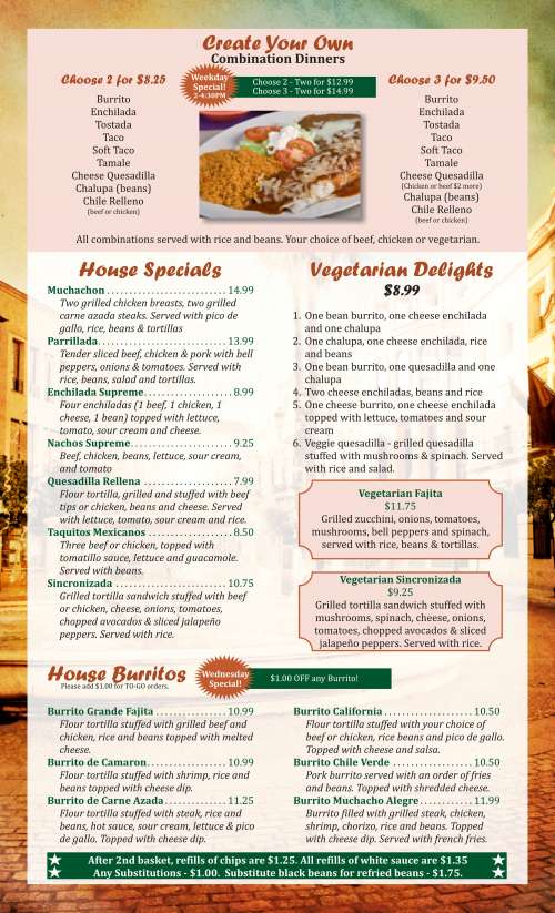 Muchacho Alegre menu in Lexington, Virginia, USA