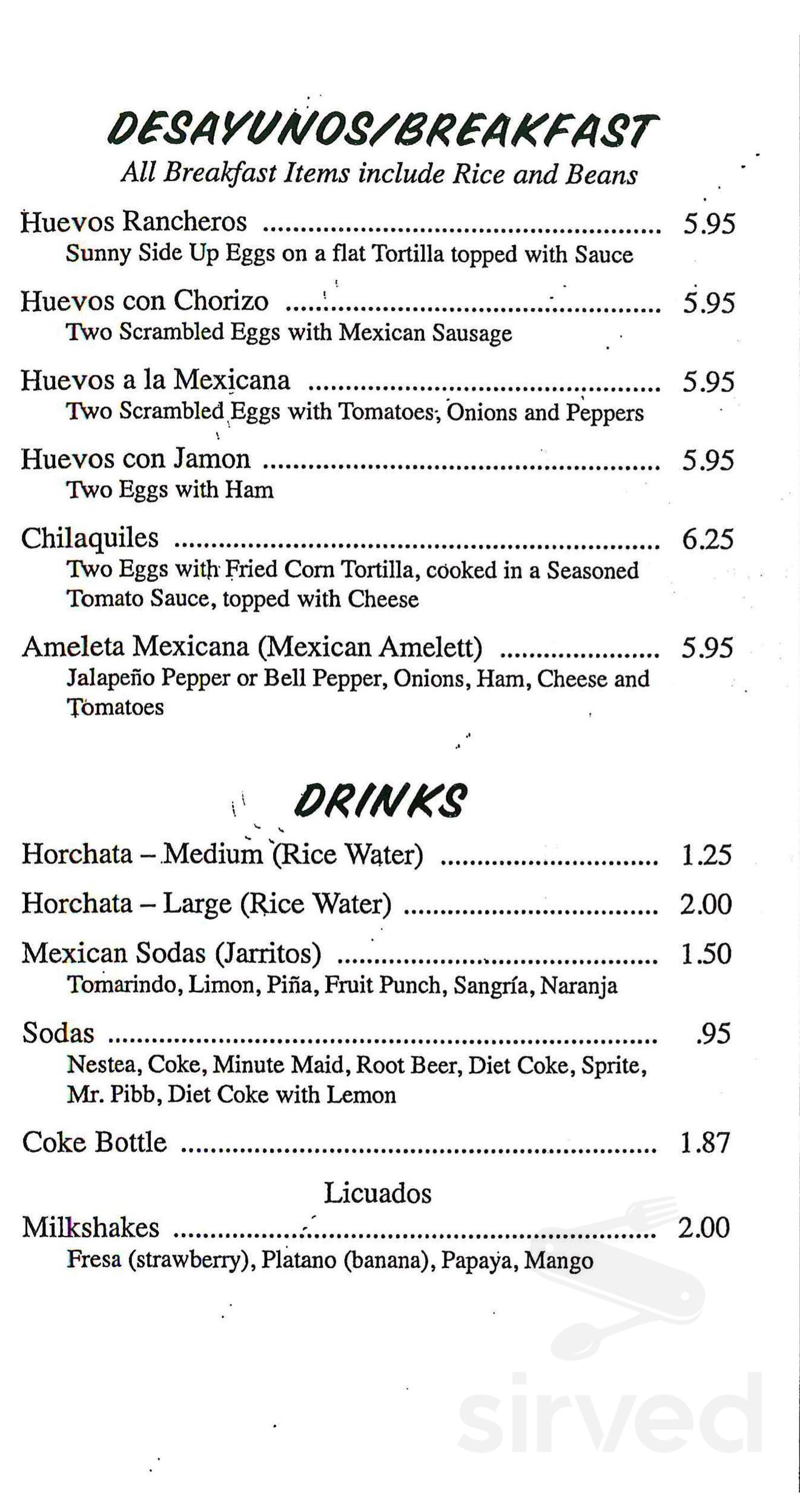 El Sol menus in Rochelle, Illinois, United States