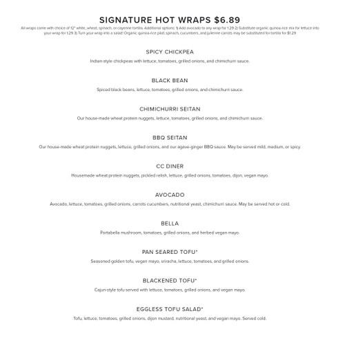 Conscious Cravings menu in Austin, Texas, USA