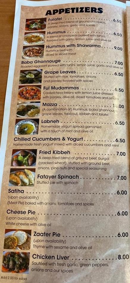 Flame Kabob menus in Orlando, Florida, United States