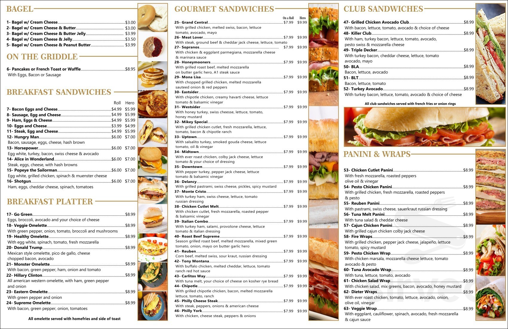 Menu - New Rochelle NY's Sandwich King Burgers Steaks & Shakes | Sirved