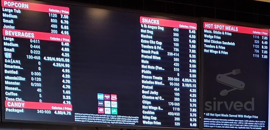 Cinemark North East Mall 18 and XD menus in Hurst, Texas, United States