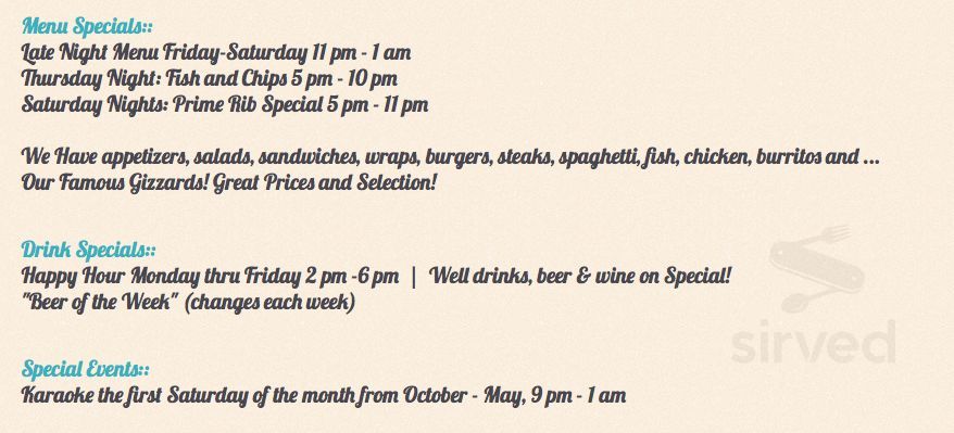 Nighthawk Food & Spirits menu in Alto, Michigan, USA