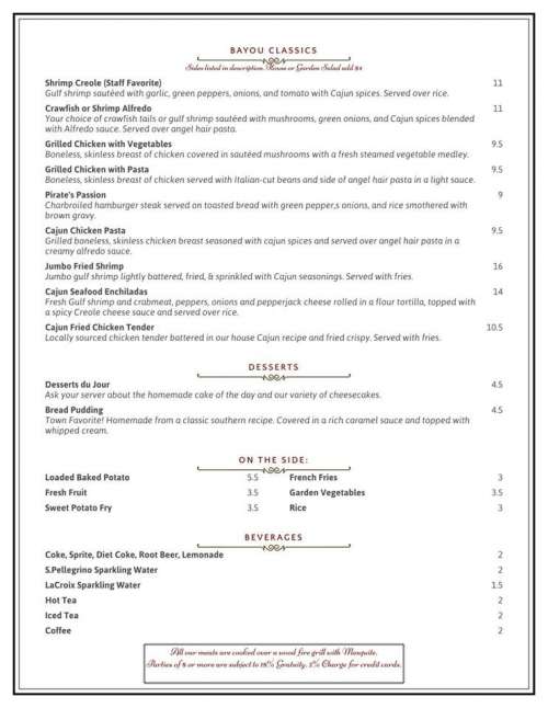 Cafe La Fleur menu in Laurel, Mississippi, USA