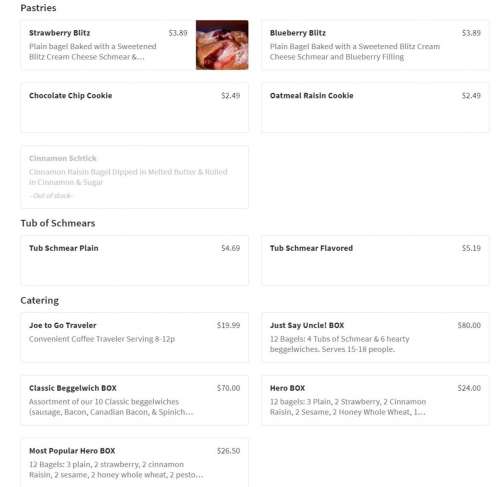 Uncle Harry's New York Bagelry menu in Fresno, California, USA