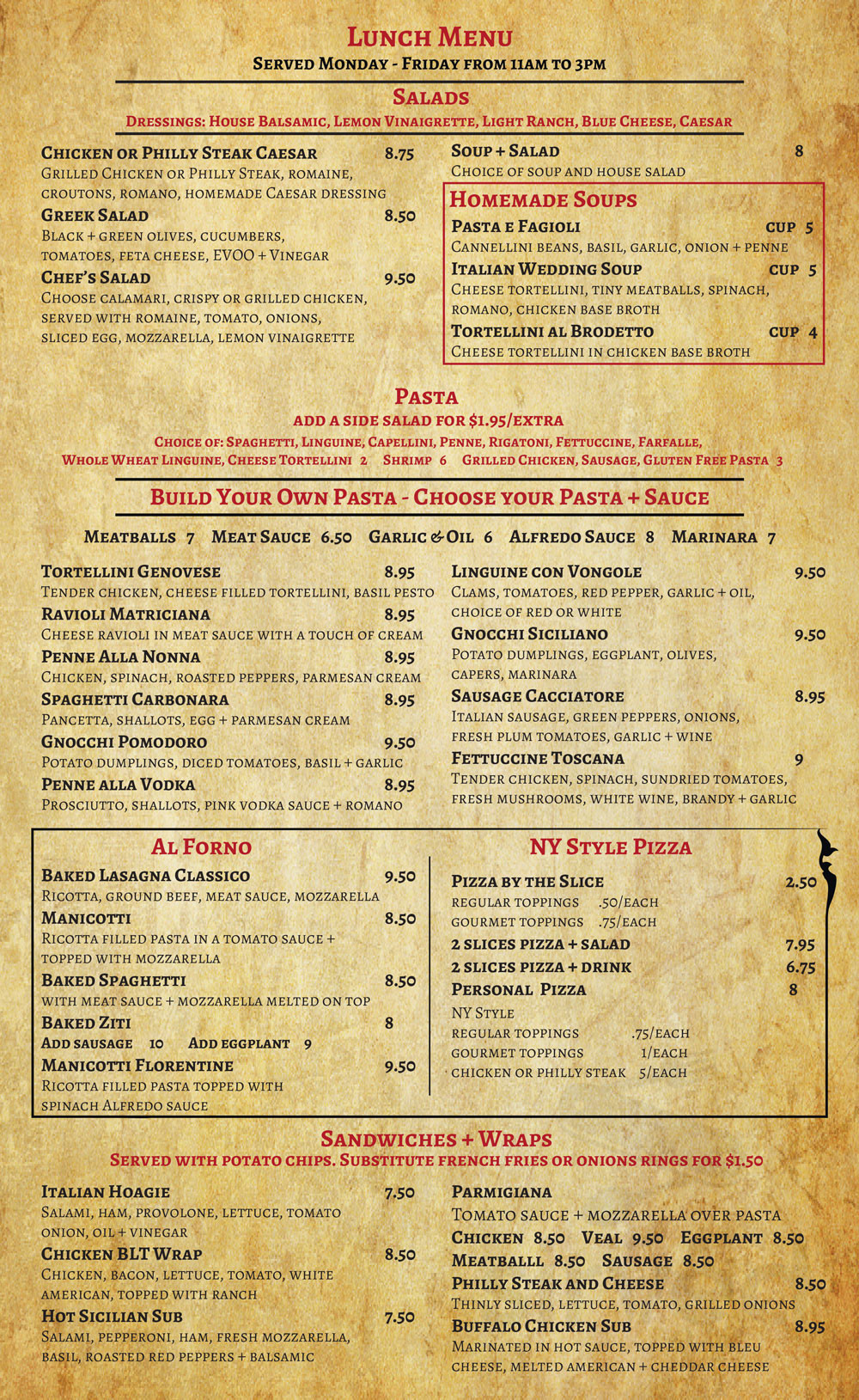 Il Bacio Italian Grill and Pizzeria menus in Wake Forest, North ...