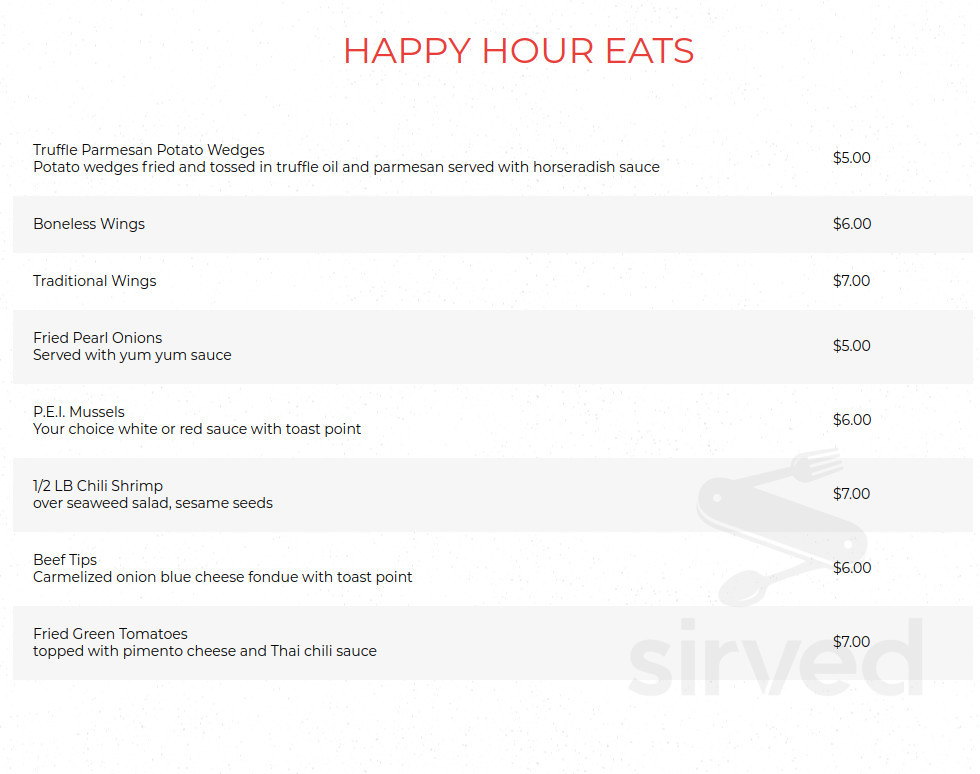 Bovines menu in Murrells Inlet, South Carolina, USA