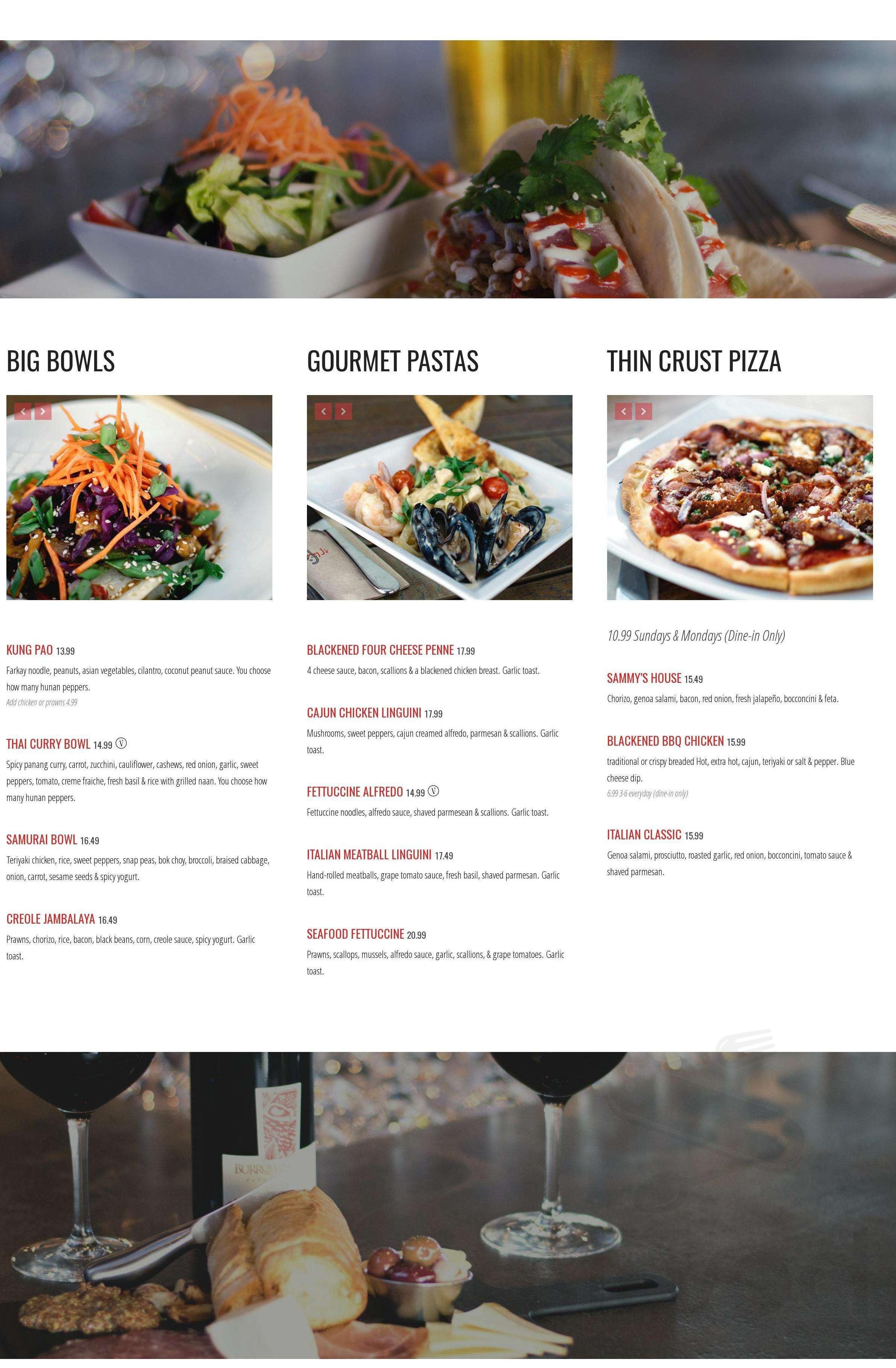 Sammy J's Grill & Bar Langley menus in Langley Twp, British Columbia ...