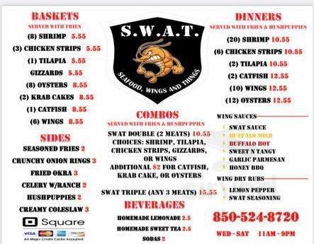 SWAT Food Truck (Seafood Wings And Things) menu in Tallahassee, Florida ...