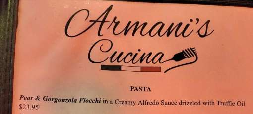 Menu for Armani's Cucina in Vero Beach, FL | Sirved