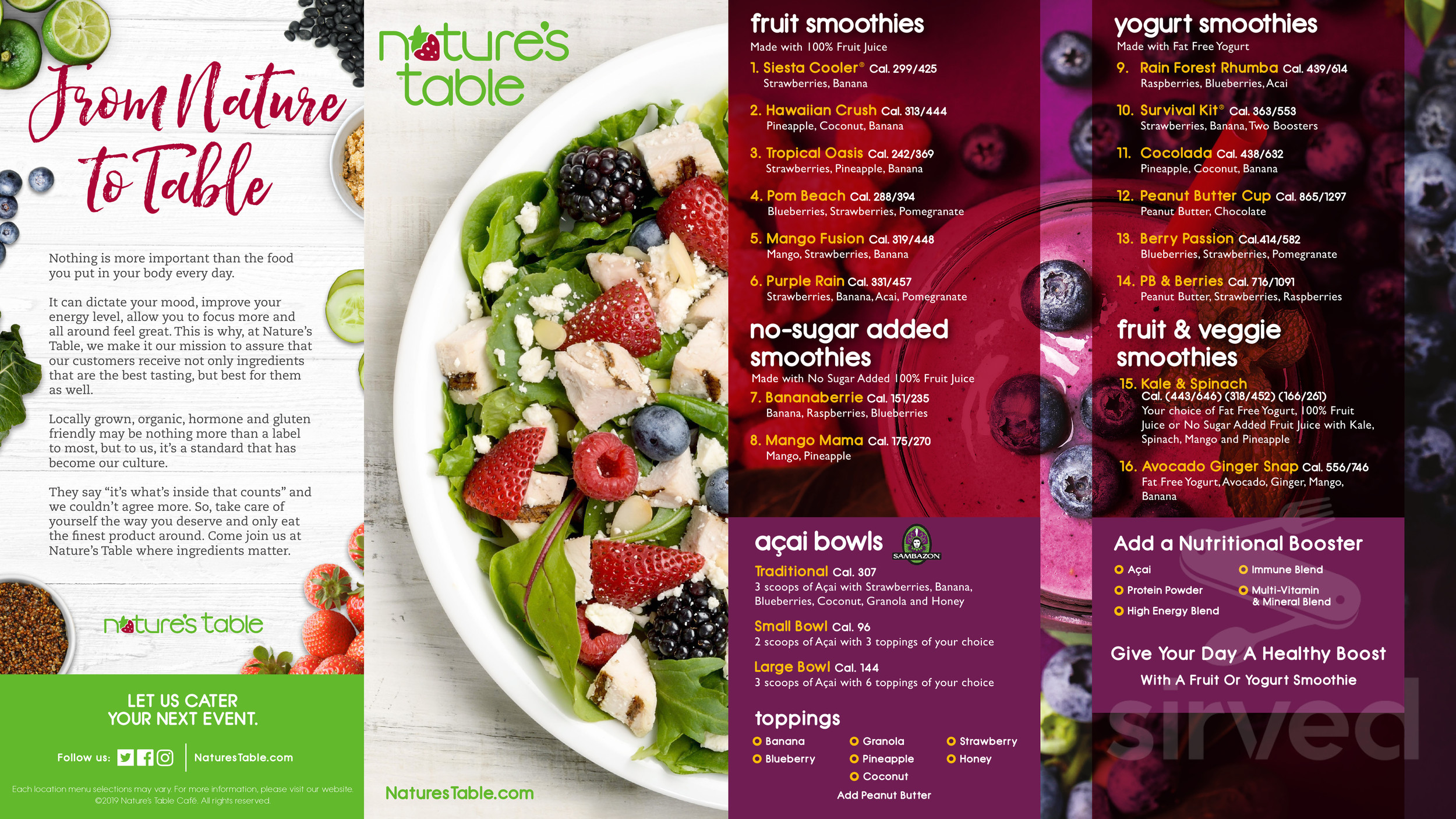 Nature's Table DTSP [SPC Downtown Campus] menu in St. Petersburg, Florida, USA