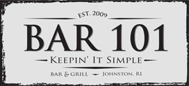 Menu for Bar 101 in Johnston, RI | Sirved