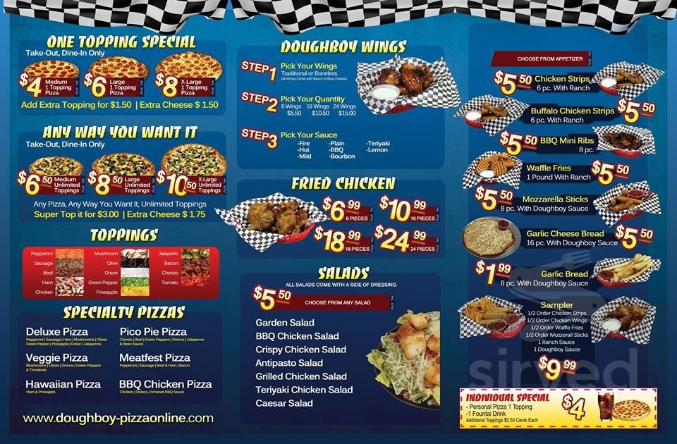 Dough Boy Pizza menus in Pico Rivera, California, United States