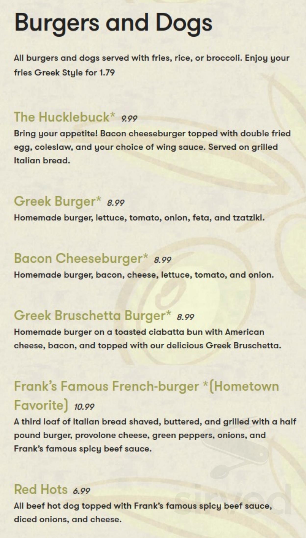 Theo Yianni's Restaurant menus in Weirton, West Virginia, United States