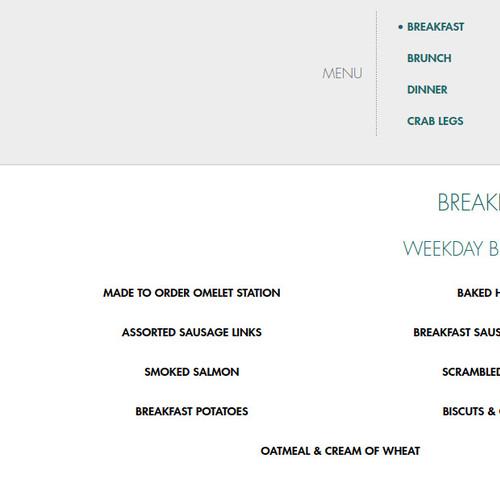 MGM Grand Buffet menu in Las Vegas, Nevada, USA