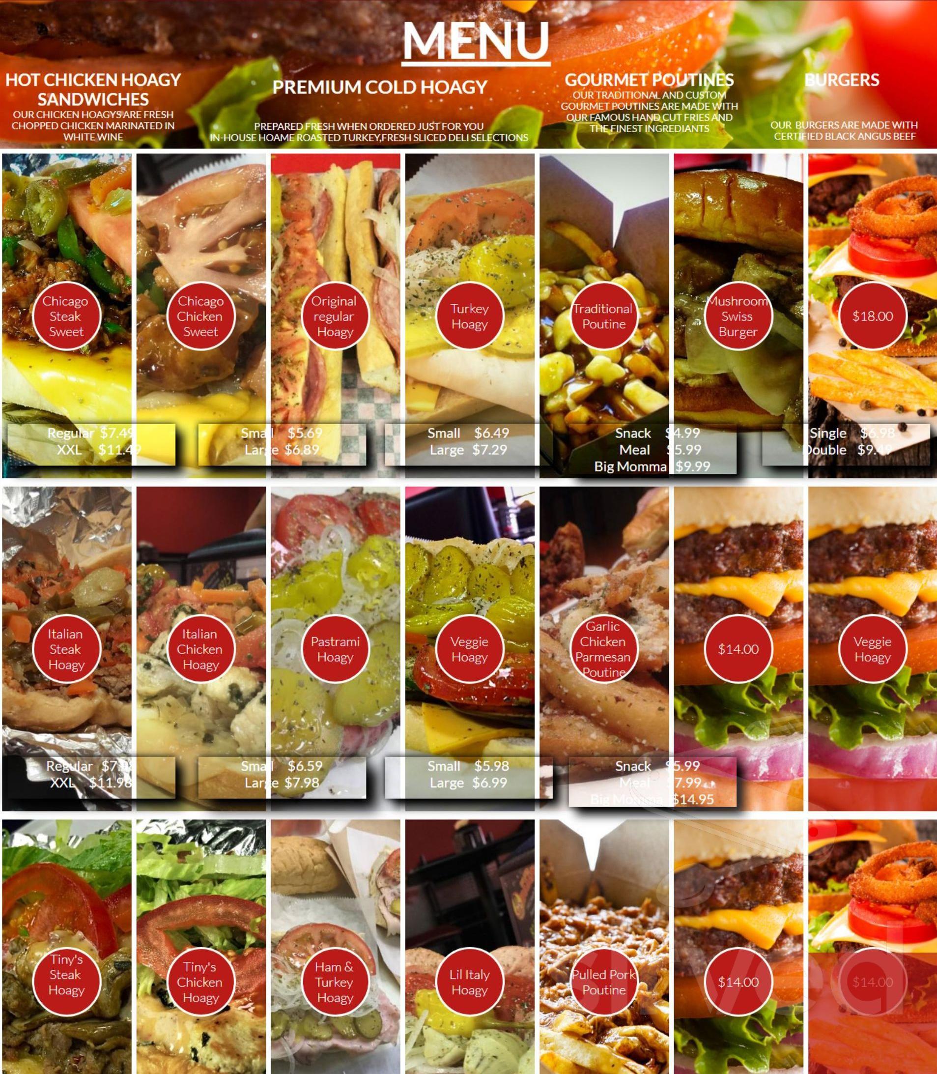 Menu for rv's home of the hoagy in Aurora, IL | Sirved
