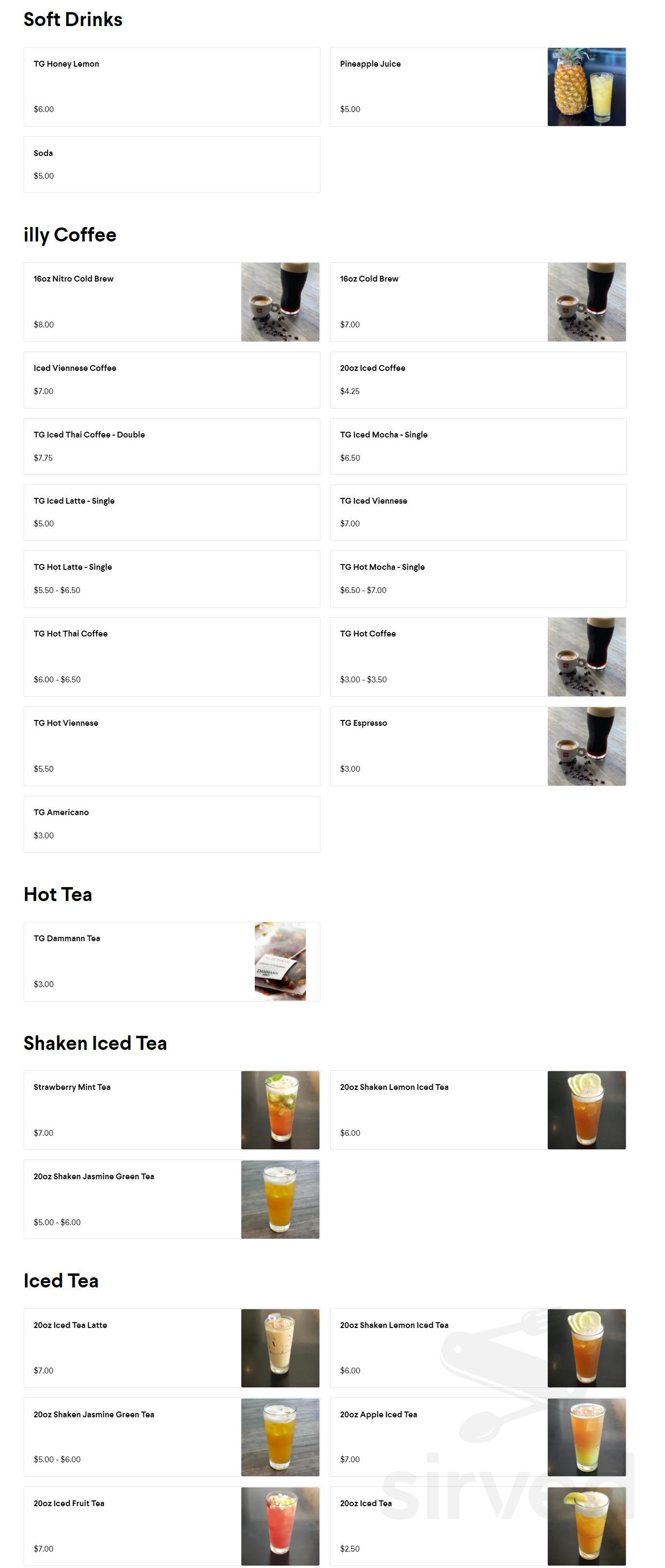 Panya Bistro & Bakery menu in Honolulu, Hawaii, USA