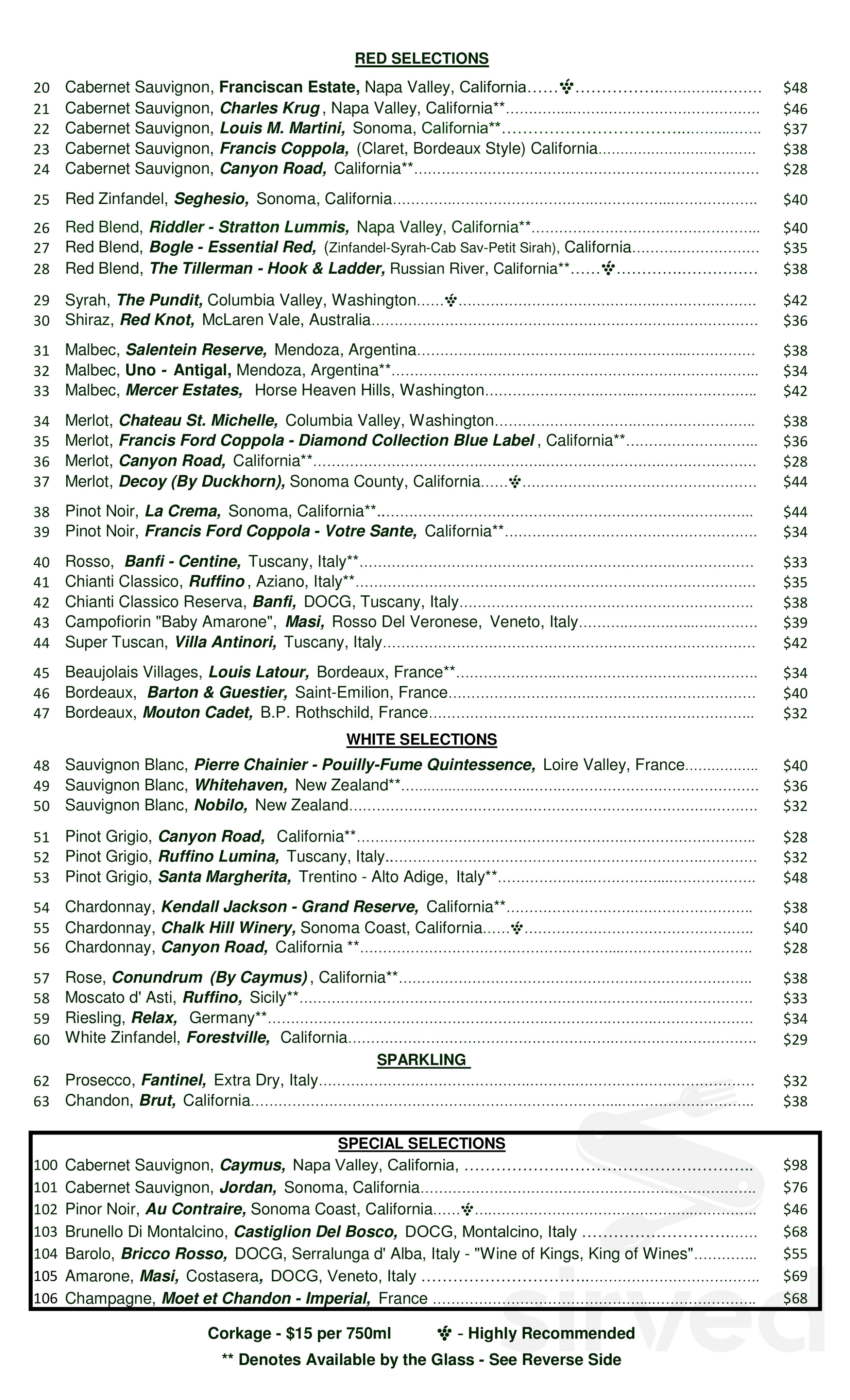 Menu for Tropical Acres Steakhouse in Fort Lauderdale, Florida, United ...