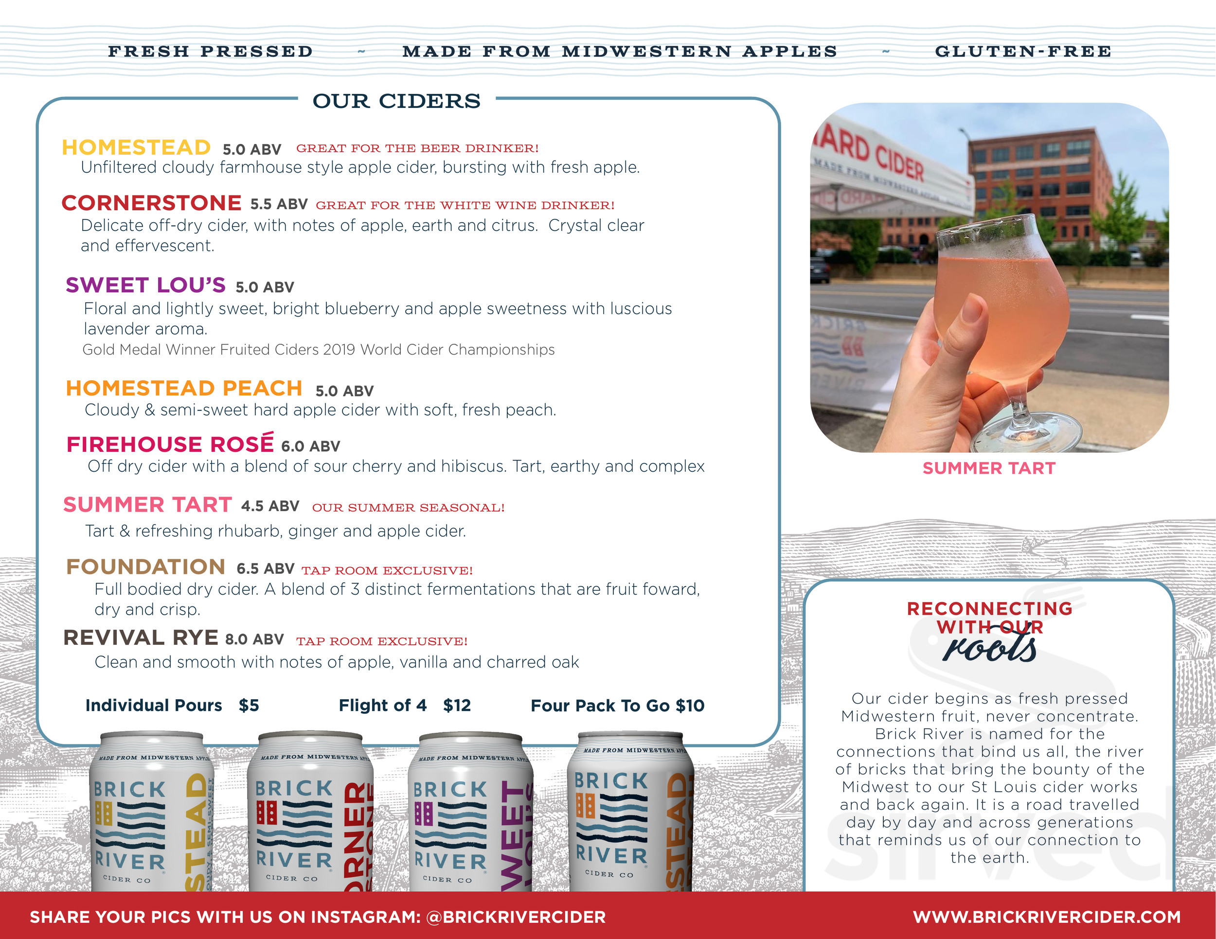 Menu - St. Louis MO's Brick River Cider | Sirved