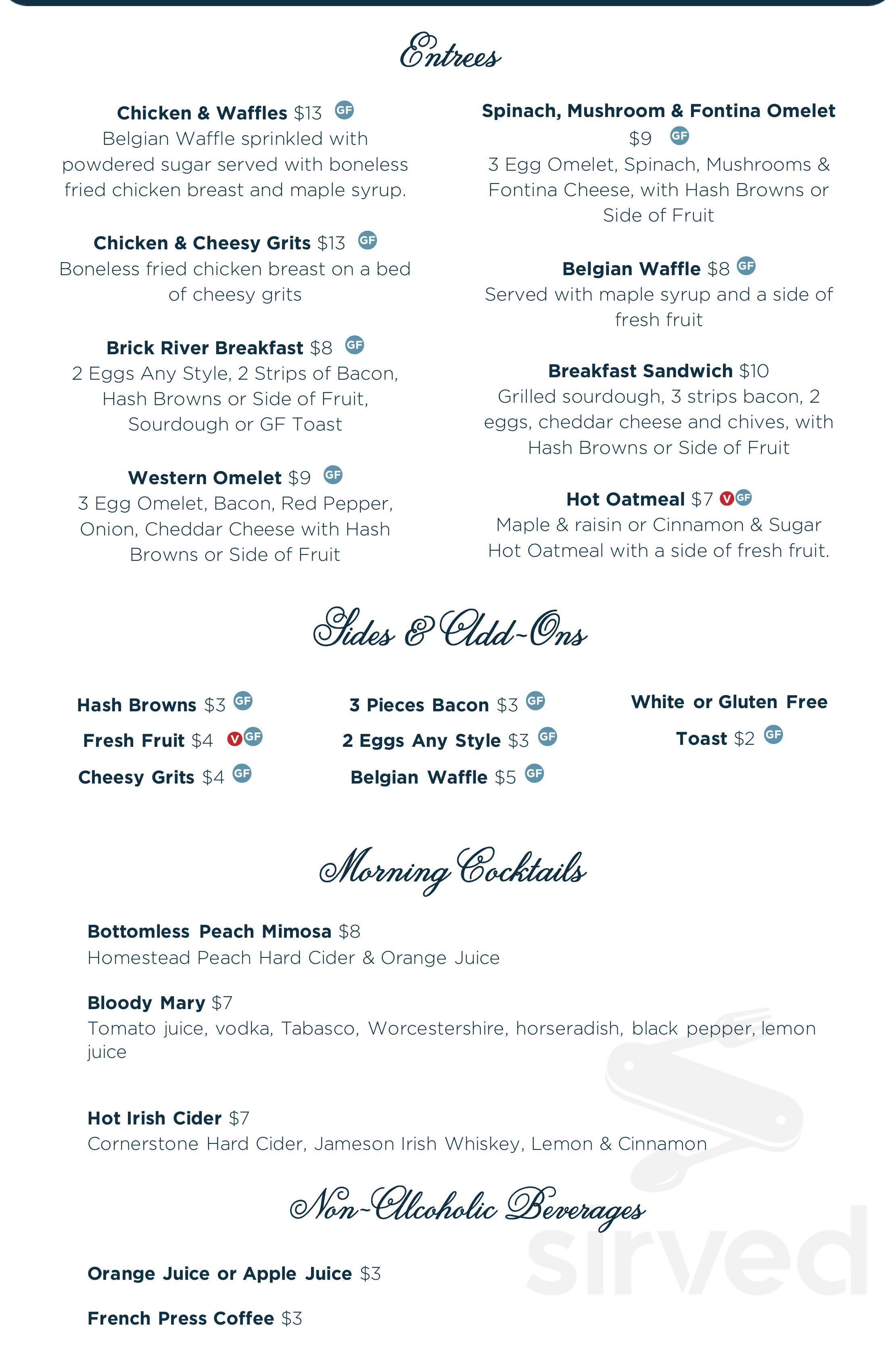 Menu - St. Louis MO's Brick River Cider | Sirved