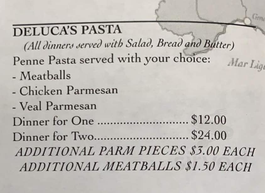 Deluca's Pizza menu in Sault Ste. Marie, Ontario, Canada