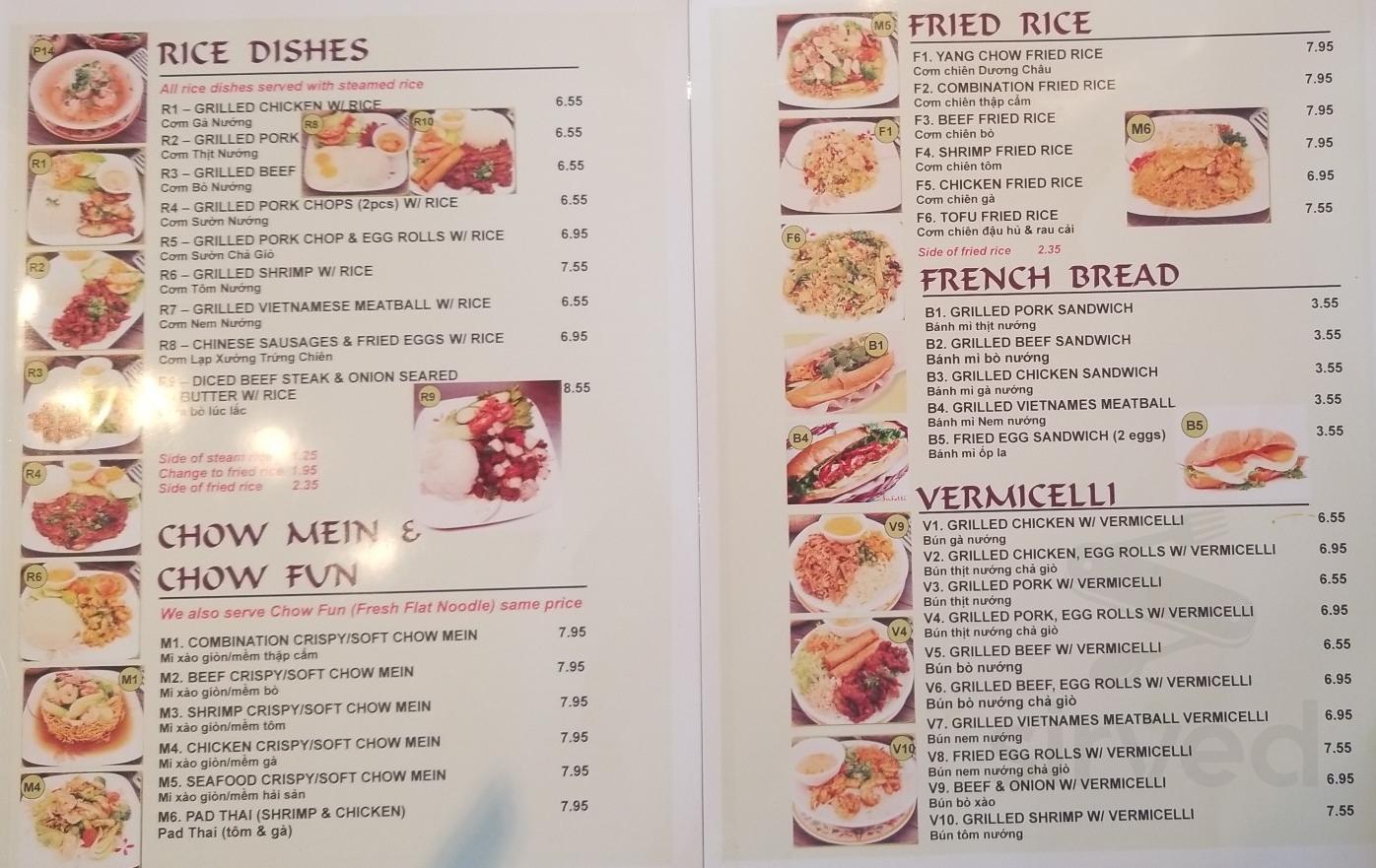 Menu - Rialto CA's Pho & Grill 18 | Sirved