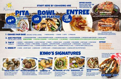 Kimo's menu in Queens, New York, USA