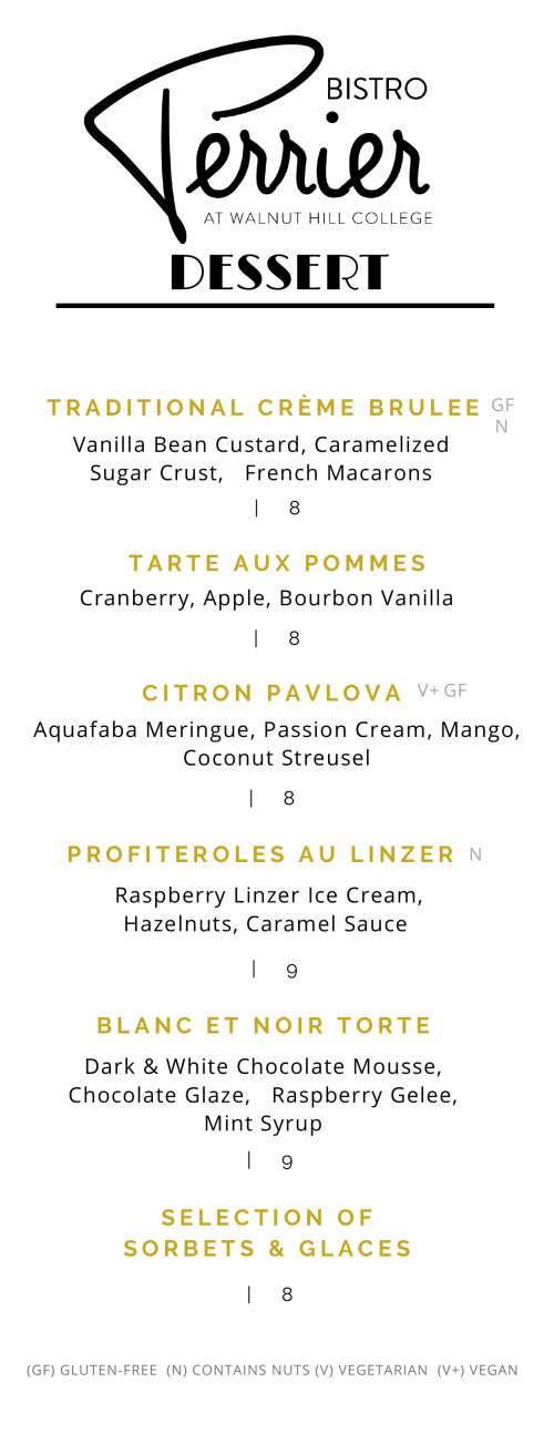 Bistro Perrier menu in Philadelphia, Pennsylvania, USA