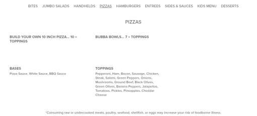 Menu for Bubbarino's Bites & Bubbles - Hurricane in Hurricane, WV | Sirved