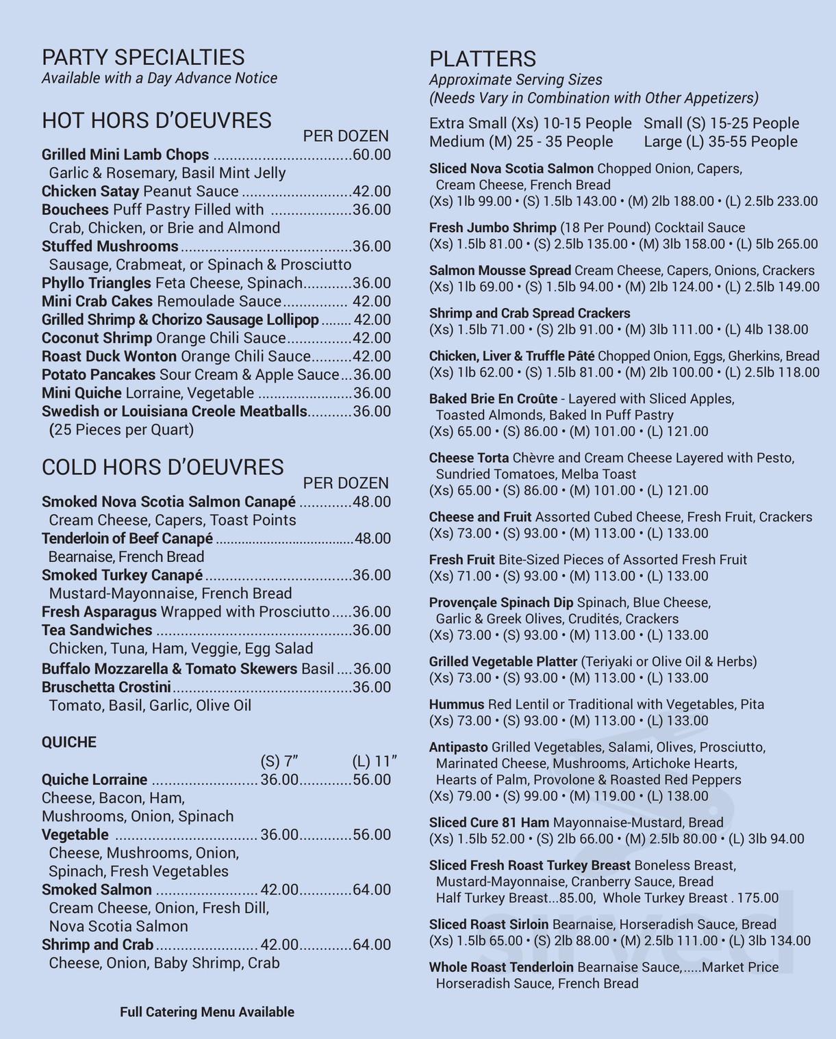Harry's Gourmet Deli And Bakery menu in Longboat Key, Florida, USA