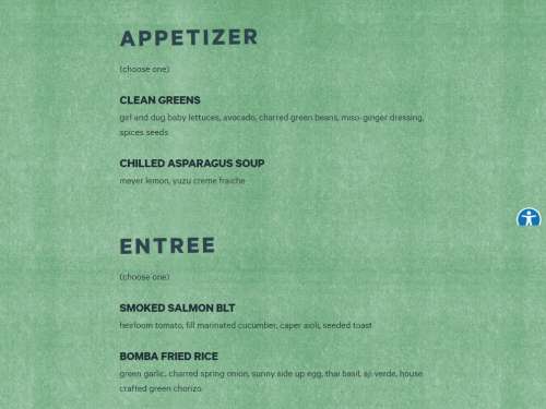 LOAM DTLA menu in Los Angeles, California, USA