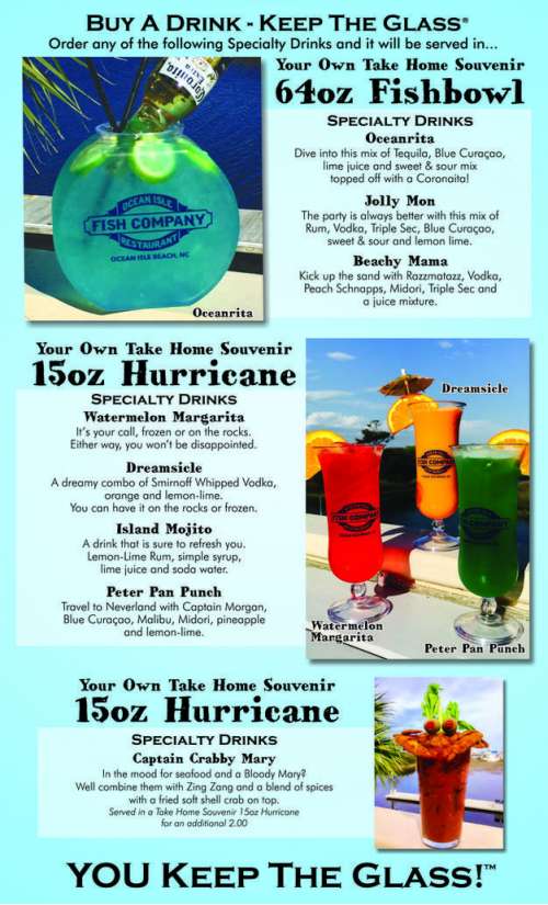Ocean Isle Fish Company menu in Ocean Isle Beach, North Carolina, USA