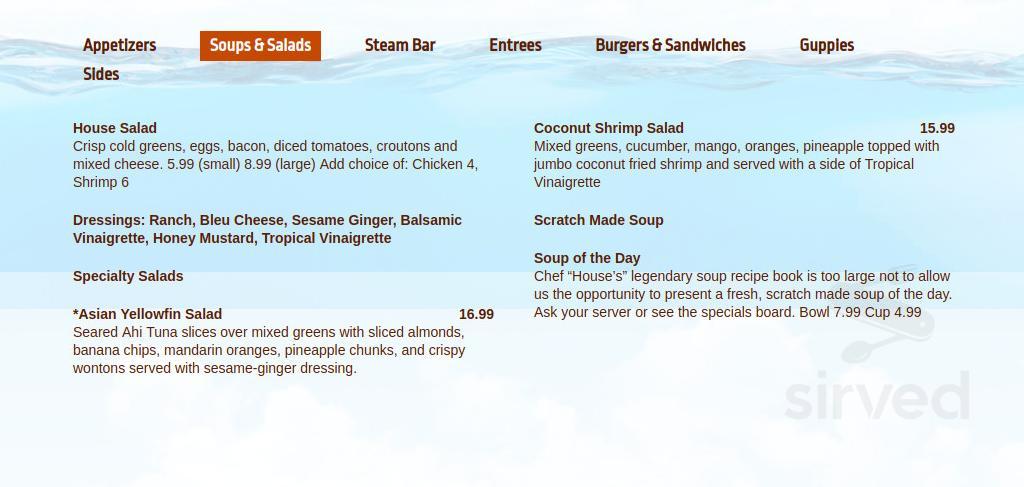 Ocean Isle Fish Company menu in Ocean Isle Beach, North Carolina, USA
