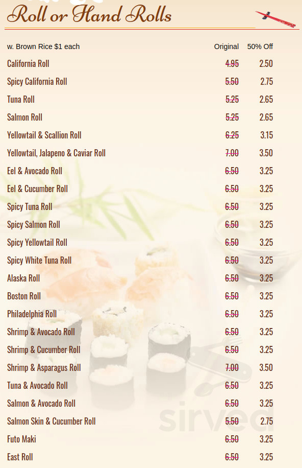 Kumo menu in Hamden, Connecticut, USA